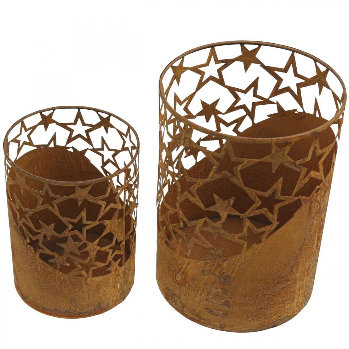 Floristik24.at Metall Windlicht Edelrost Deko Sterne Ø15cm/20cm 2er-Set ...