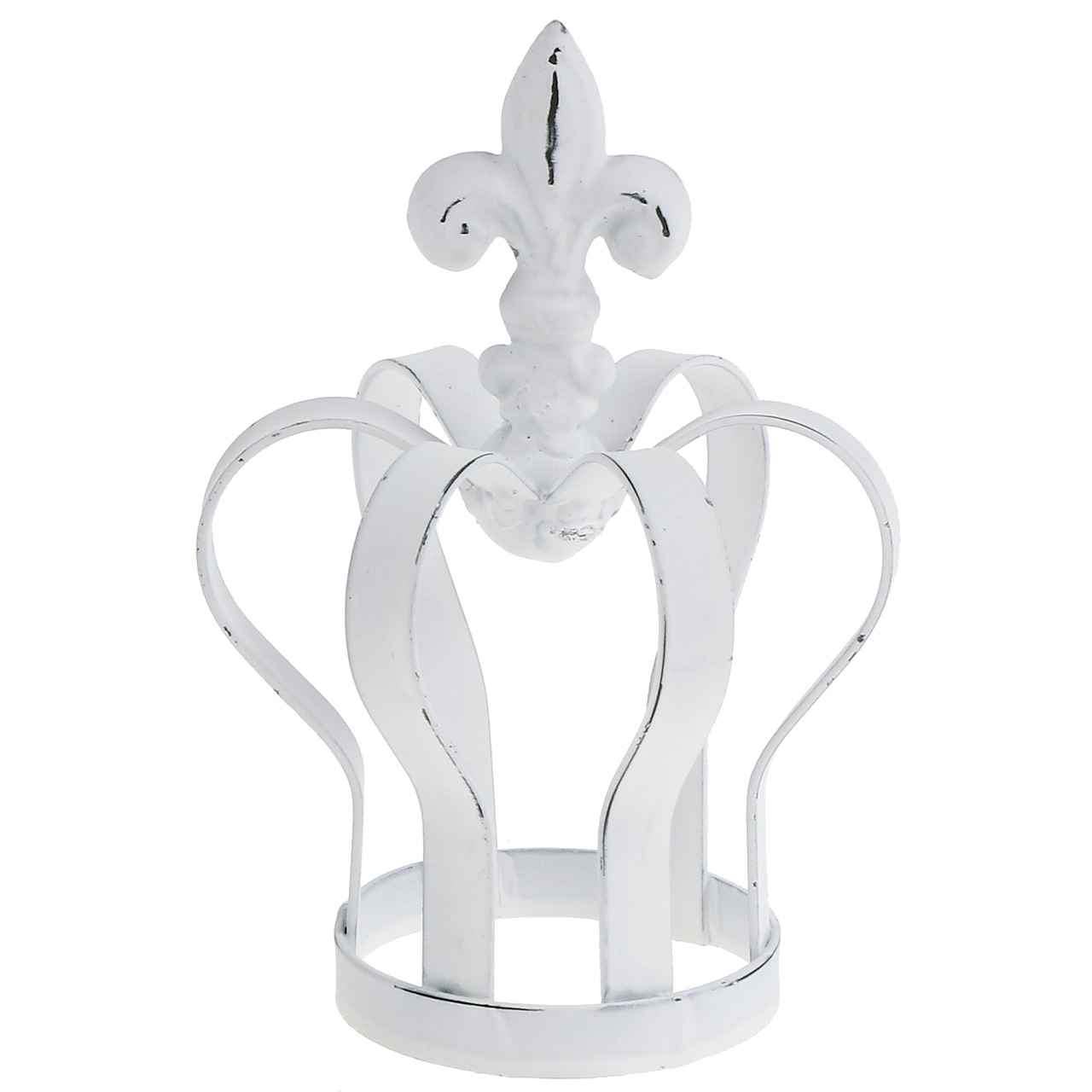 Floristik24.at Metallkrone Weiß Ø9,5cm H13cm-410371-009-101