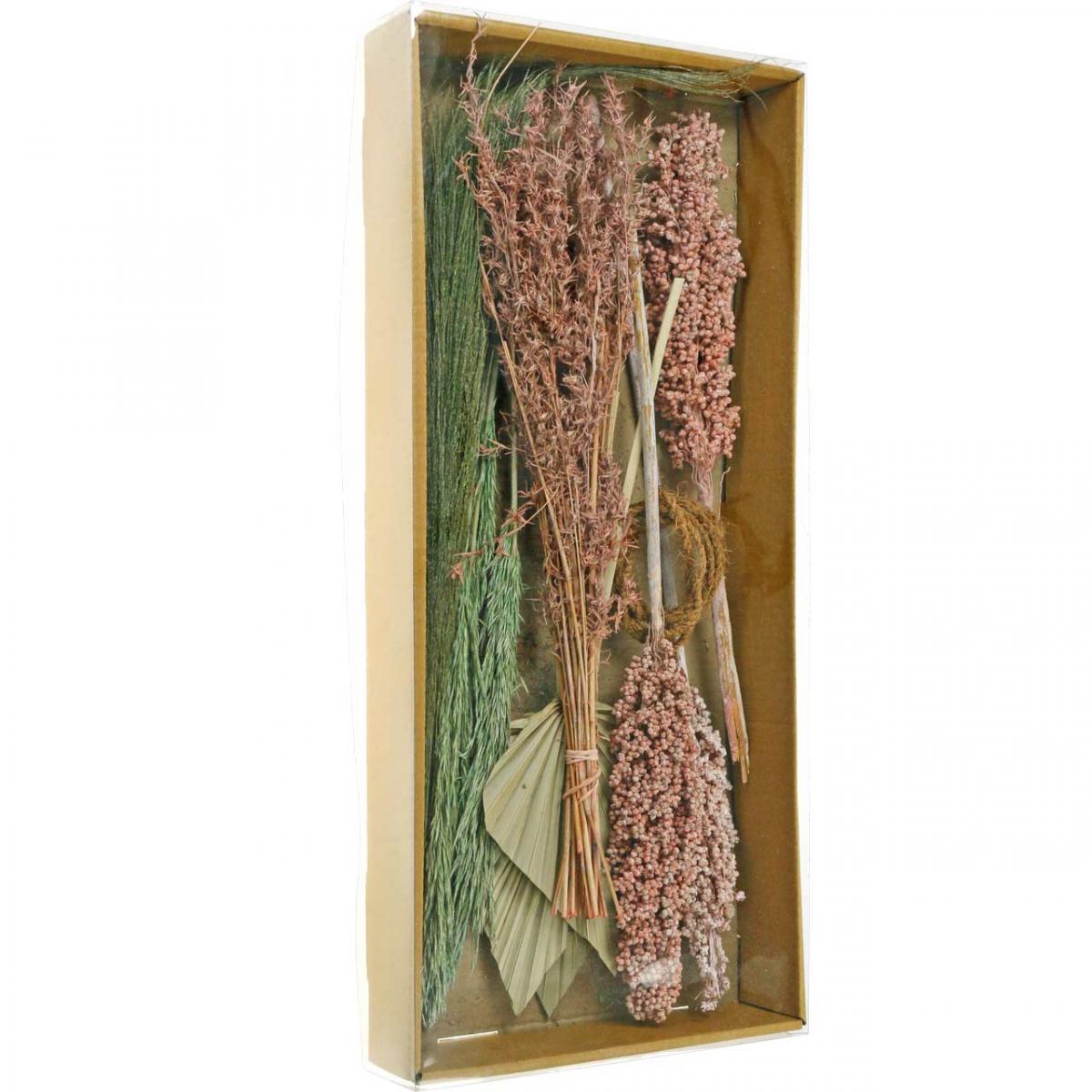 Floristik24.at Trockenblumen Exoten Weiß-Rosa Mix Trockenstrauß Set ...